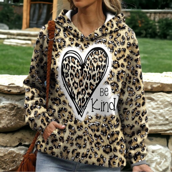 Tops | New Leopard Print Hoodie | Poshmark